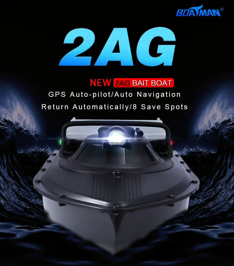 Boatman 2ag Carp Fishing Tackle Rc Bait Boat Hook Release Gps 9 Points ...