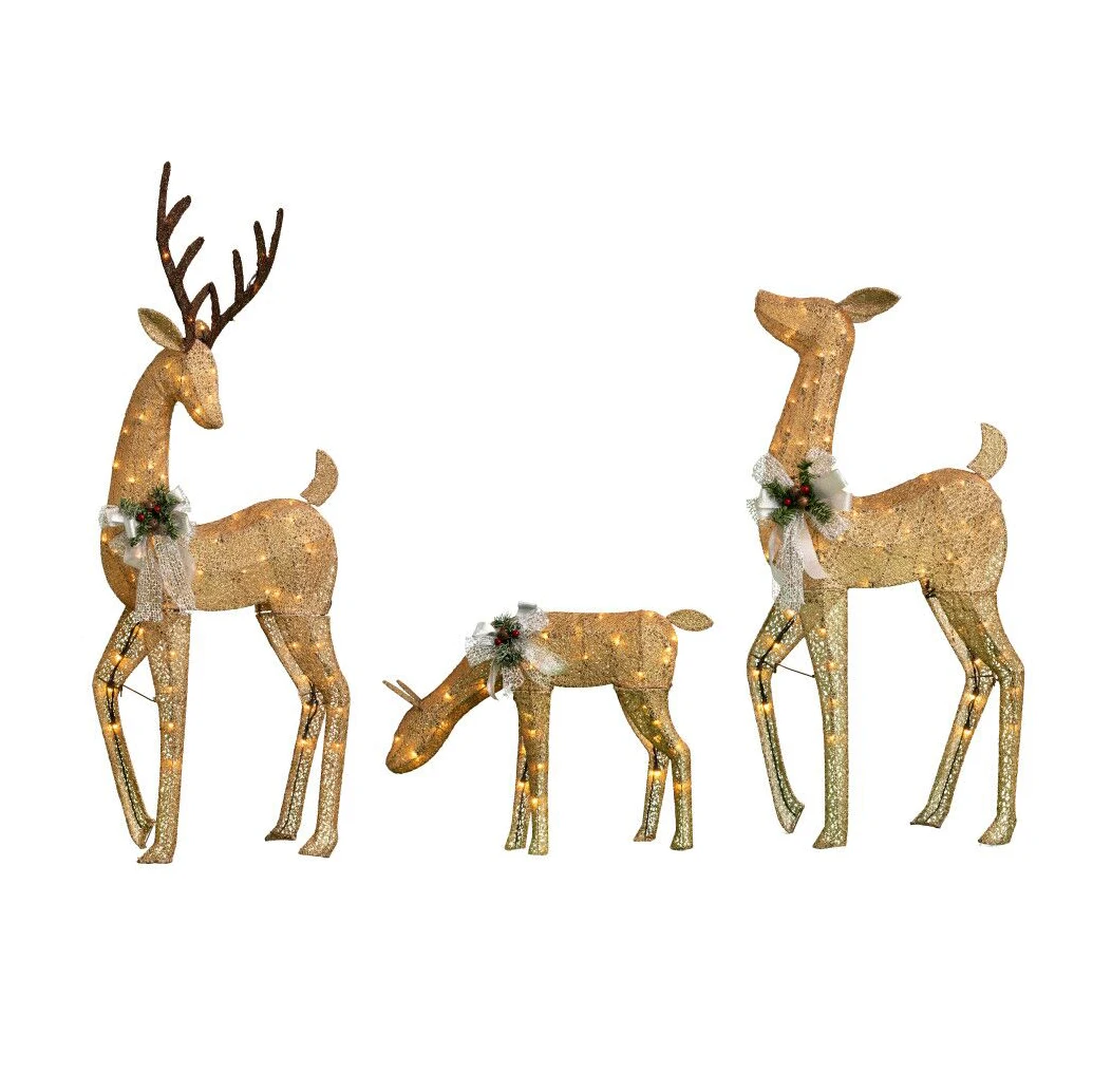 New 3D 3PK 175L LED Outdoor Christmas Motif Lights - Reindeer