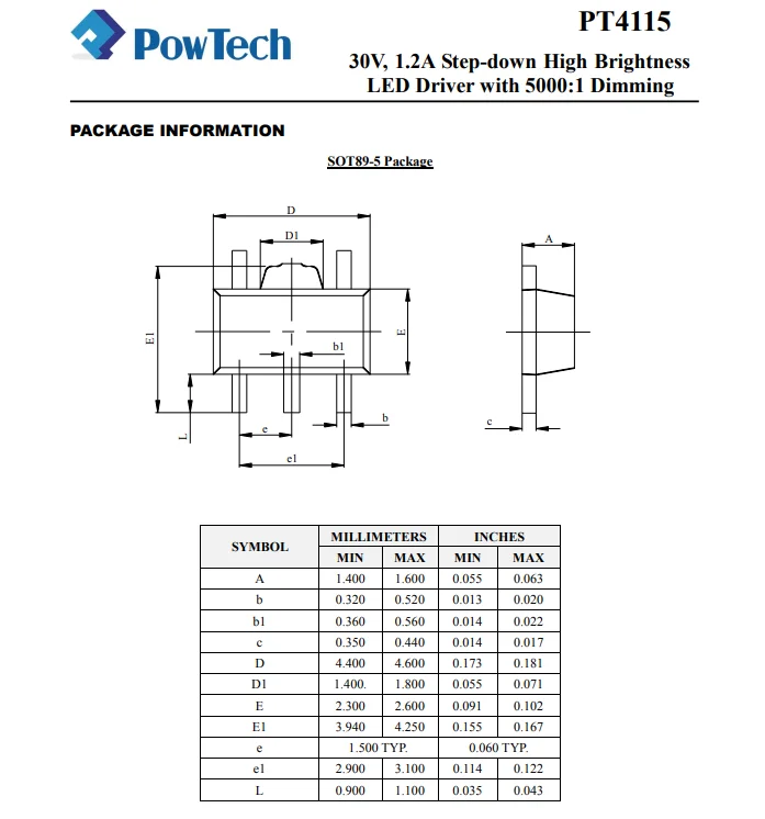 PT4115 LED Drive IC - High Brightness & Dimming Control