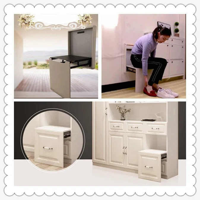 Invisible Pull Down Stool Shelf Folding Mechanism Accessories for ...