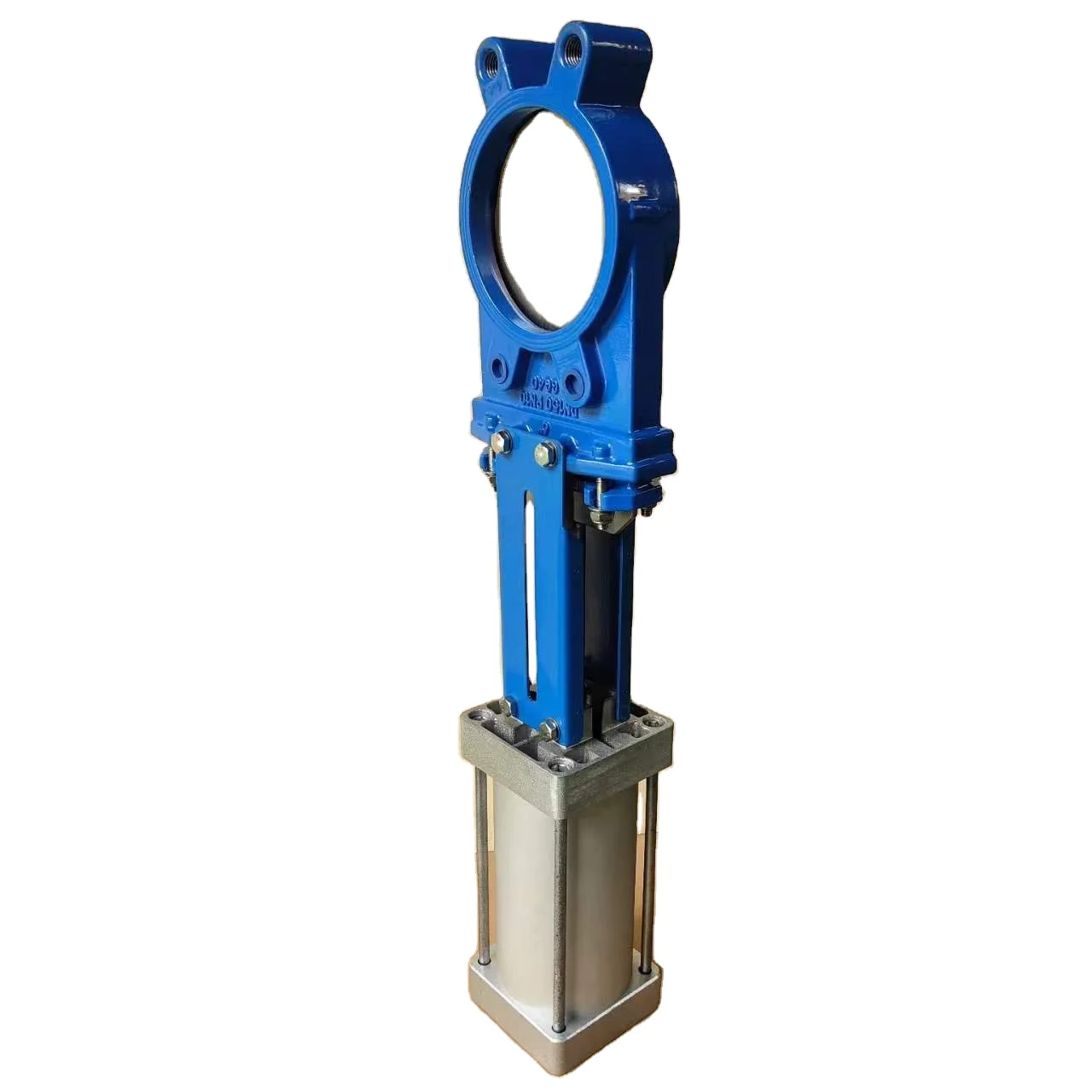 Flanged Pneumatic Knife Gate Valve 10 Inch 150LB Ductile Iron Knife ...