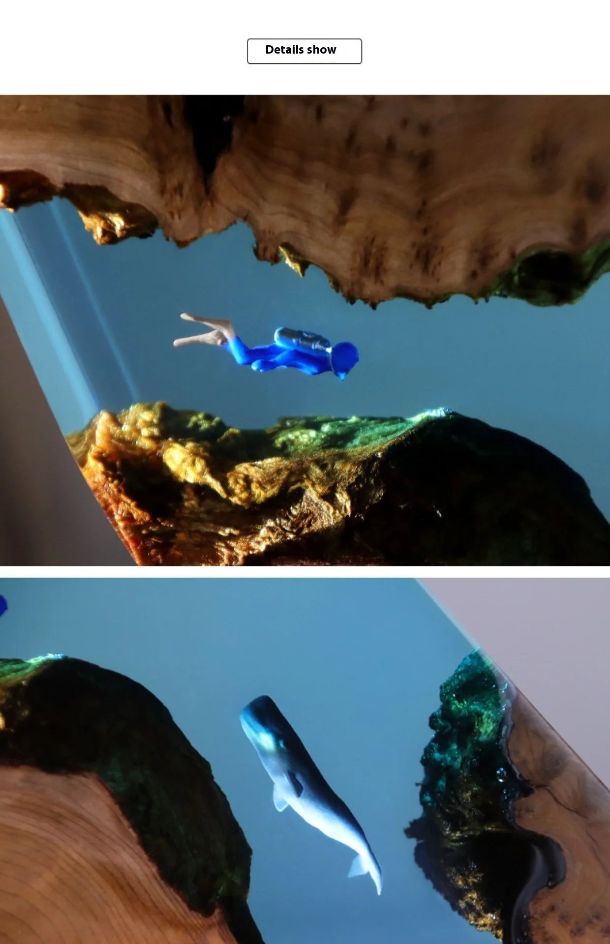 Home Decor Epoxy Lamp Handmade Resin Crafts Divers Night Light ...