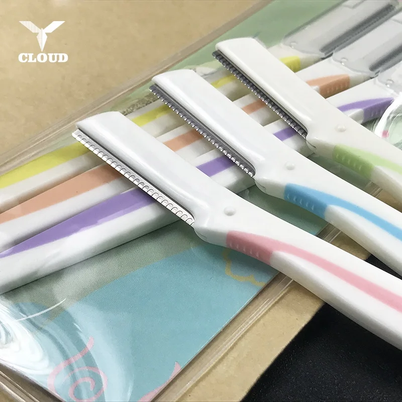 Eye Brow Razor Disposable Eyebrow Trimmer Set Pink Eyebrow Shaver Oem ...