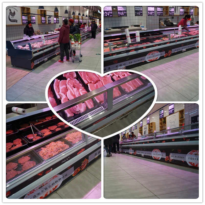 Meat Showcase/fresh Meat Counter/meat Display Refrigerator With Top ...