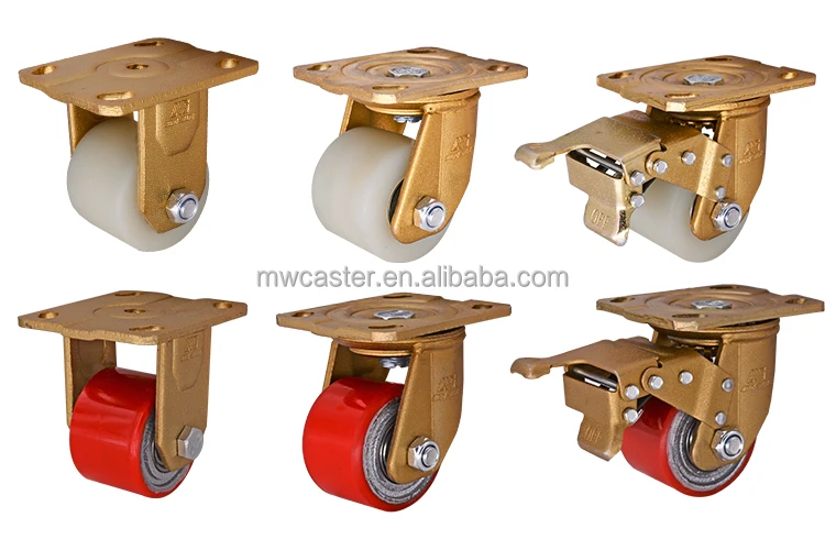 Mw High Load 600kg Fixed Rigid Swivel Brake Low Gravity Profile Low ...
