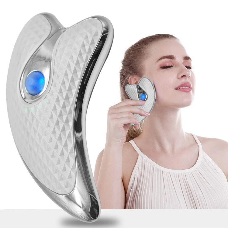 Electric Face Massager Microcurrent Vibration Gua Sha Scraping Massage ...