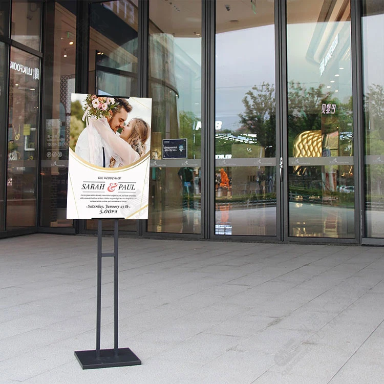 Poster Board Stand Aluminum Floor Sign Holder Double-sided One Sided ...