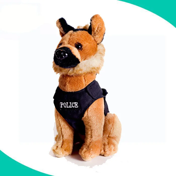 Wholesale Custom Stuffed Police Dog Plush Toys with Clothes