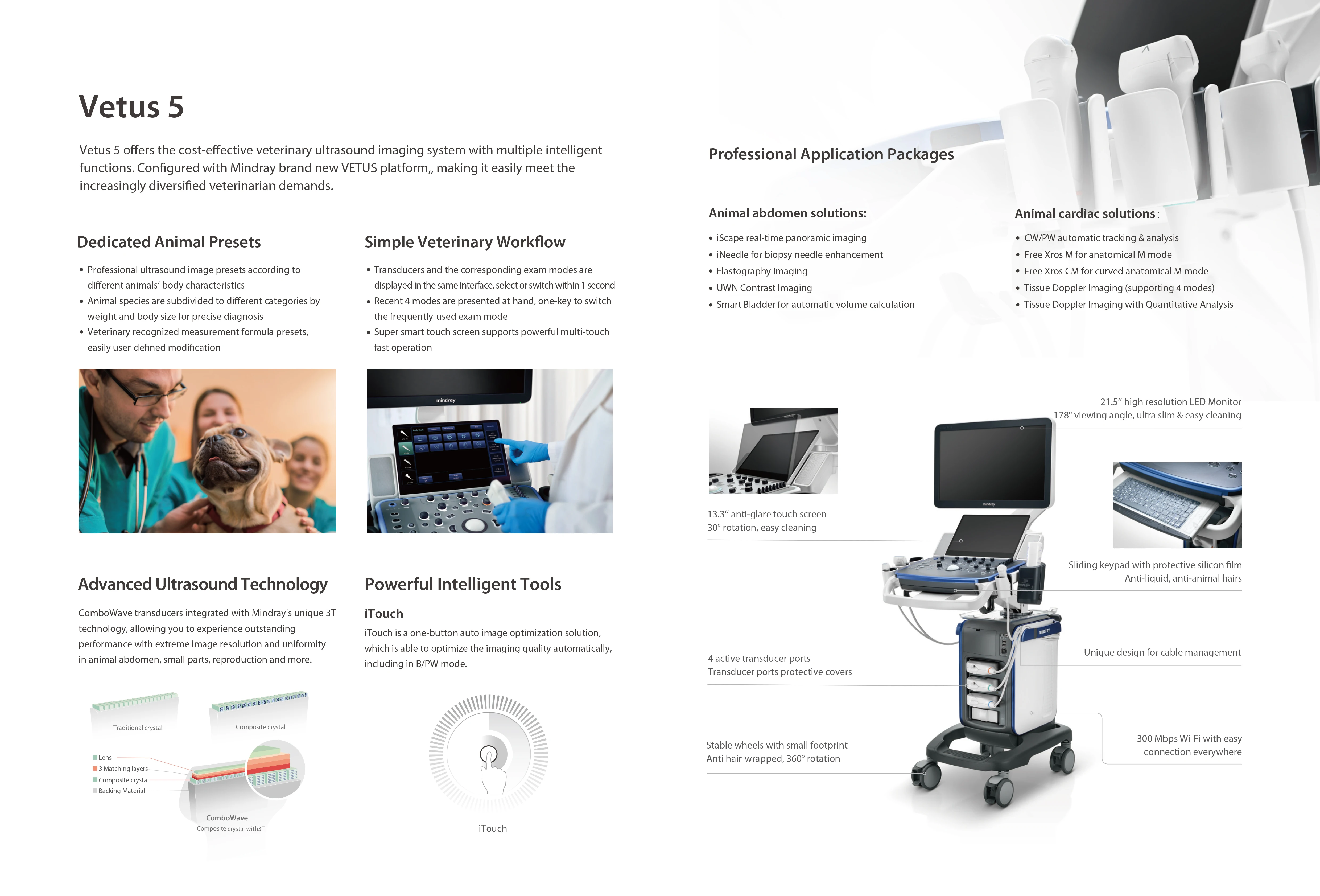 Mindray Vetus 5 Veterinary Ultrasound Scanner for Animal Diagnosis