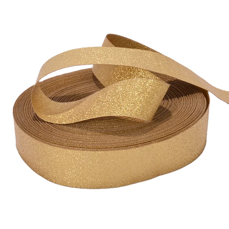 Wholesale Gold Color Glitter Foil Ribbon For Christmas - Buy Glitter ...