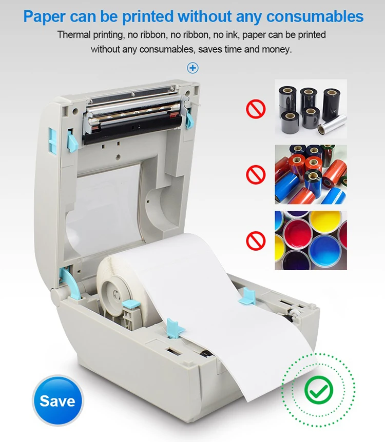 Printer 110mm Self-adhesive Clothing Tag Hand Held Printer Usb Bt ...