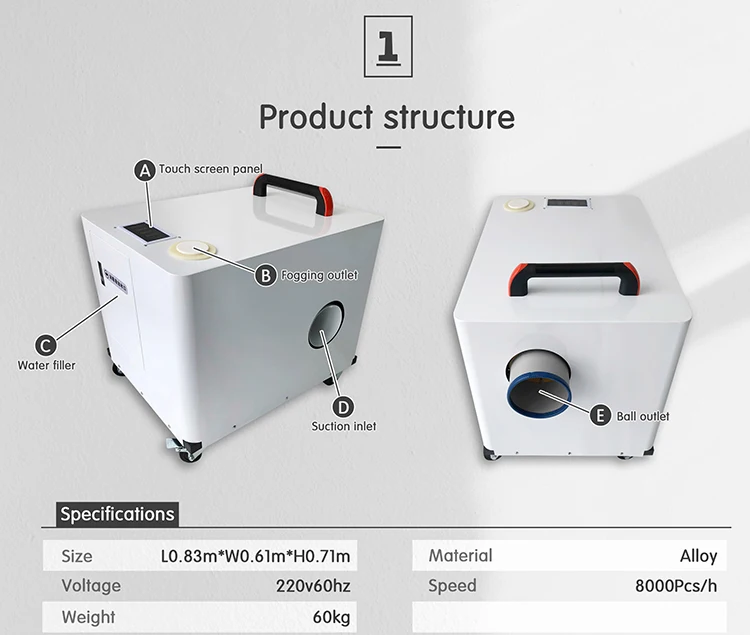 Small Size Ball Pits Cleaning Machine Disinfection Dry Washing Plastic ...