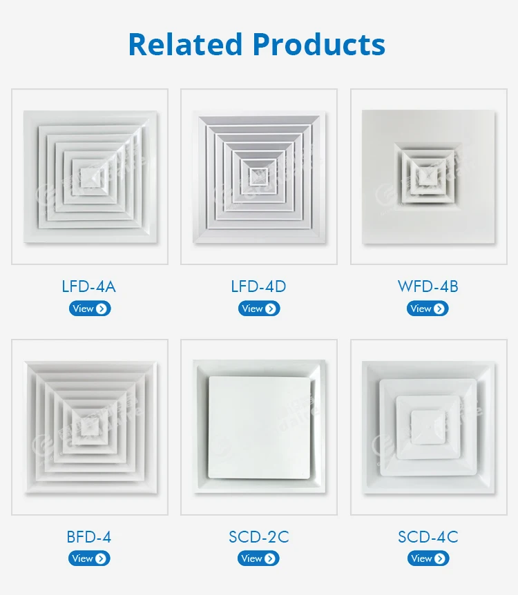 Air Conditioning United State Design Steel 3 Cone Diffuser with Fix ...