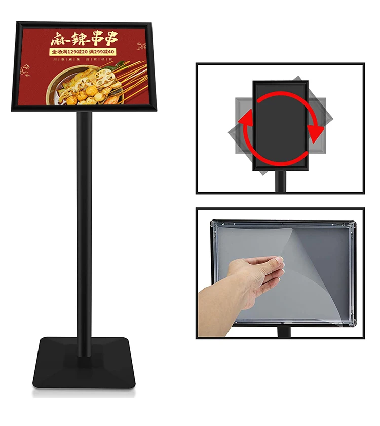 A3 Black Color Poster Rotating Display Stand Portable Adjustable ...