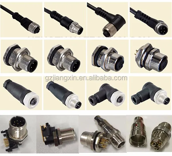 M12 Sensor Connectors - Reliable 3pin, 4pin, 5pin, 8pin