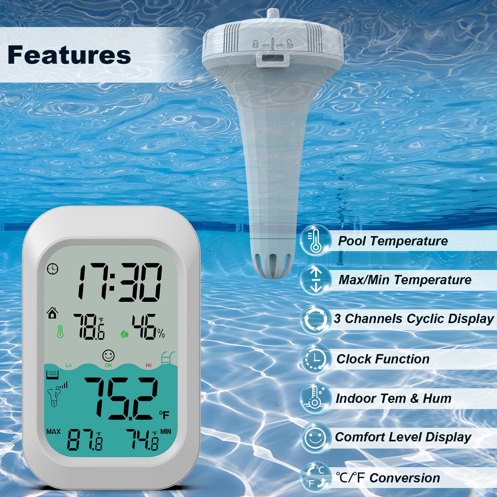 MESTEK Digital Pool Temperature Thermometer - CPT-02