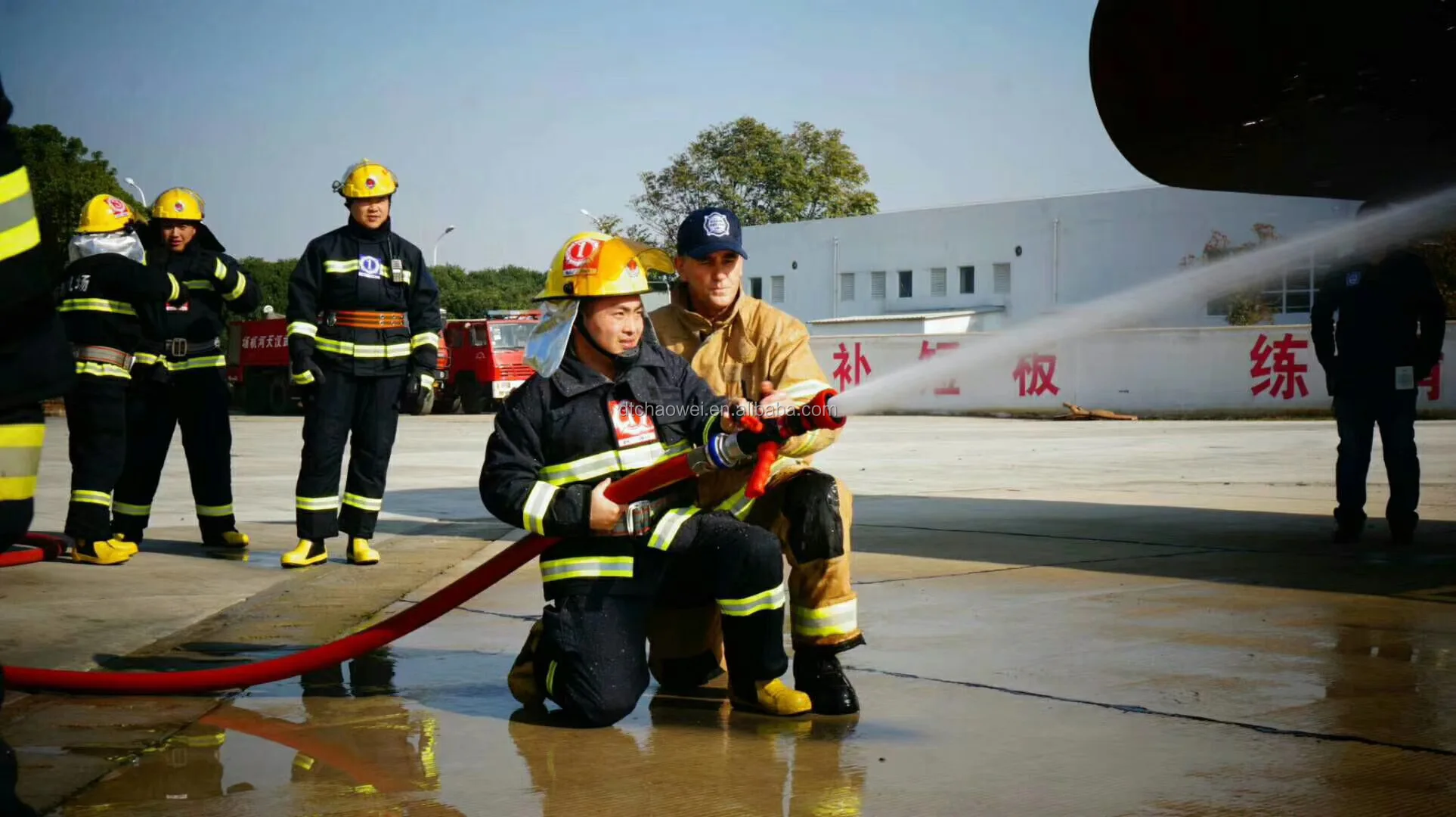 4 Layers Aramid Navy Blue Firefighter Fire Safety Suit