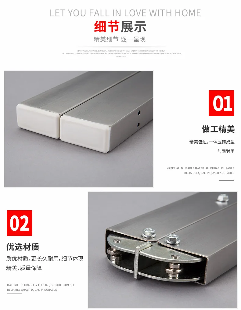 Stainless Steel Telescoping Table Hardware - Extendable Modern Dining ...