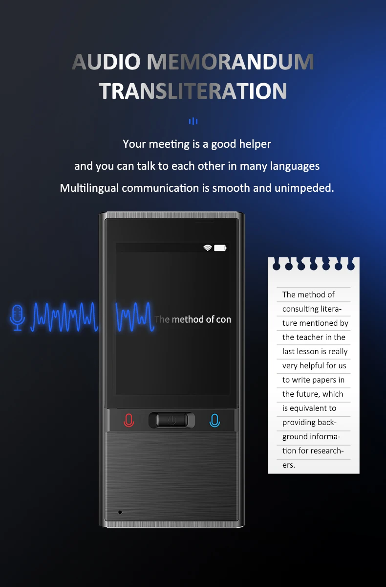Iflytek Translator Device Vormor T9 2.8'' Touch Screen Oem 0.1s Correct ...