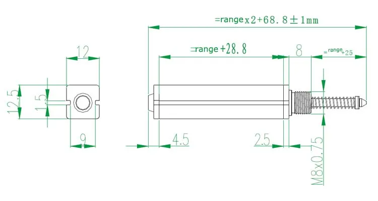 Miran Linear Potentiometer Position Sensor - Spring Return Type