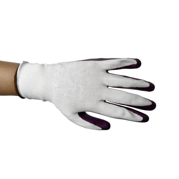 Approved Industrial Assembly Safety Work Nylon Nitrile Coat Gloves ...