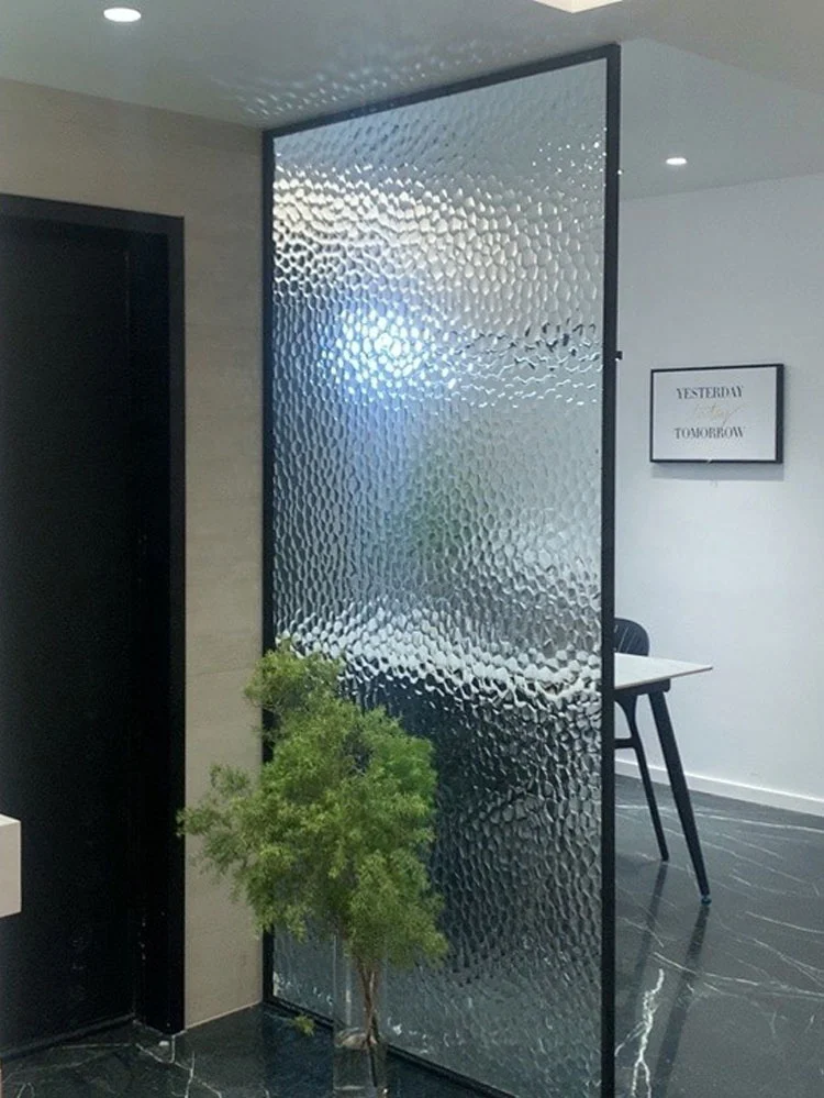 Art Glass Partition ultra White Water Ripple Stone Water Cube Embossed ...