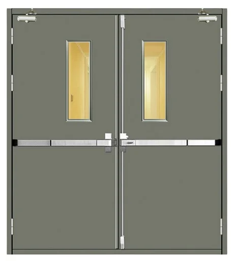 Commercial Building Ce Certified Listed Double Fire Exit Door ...