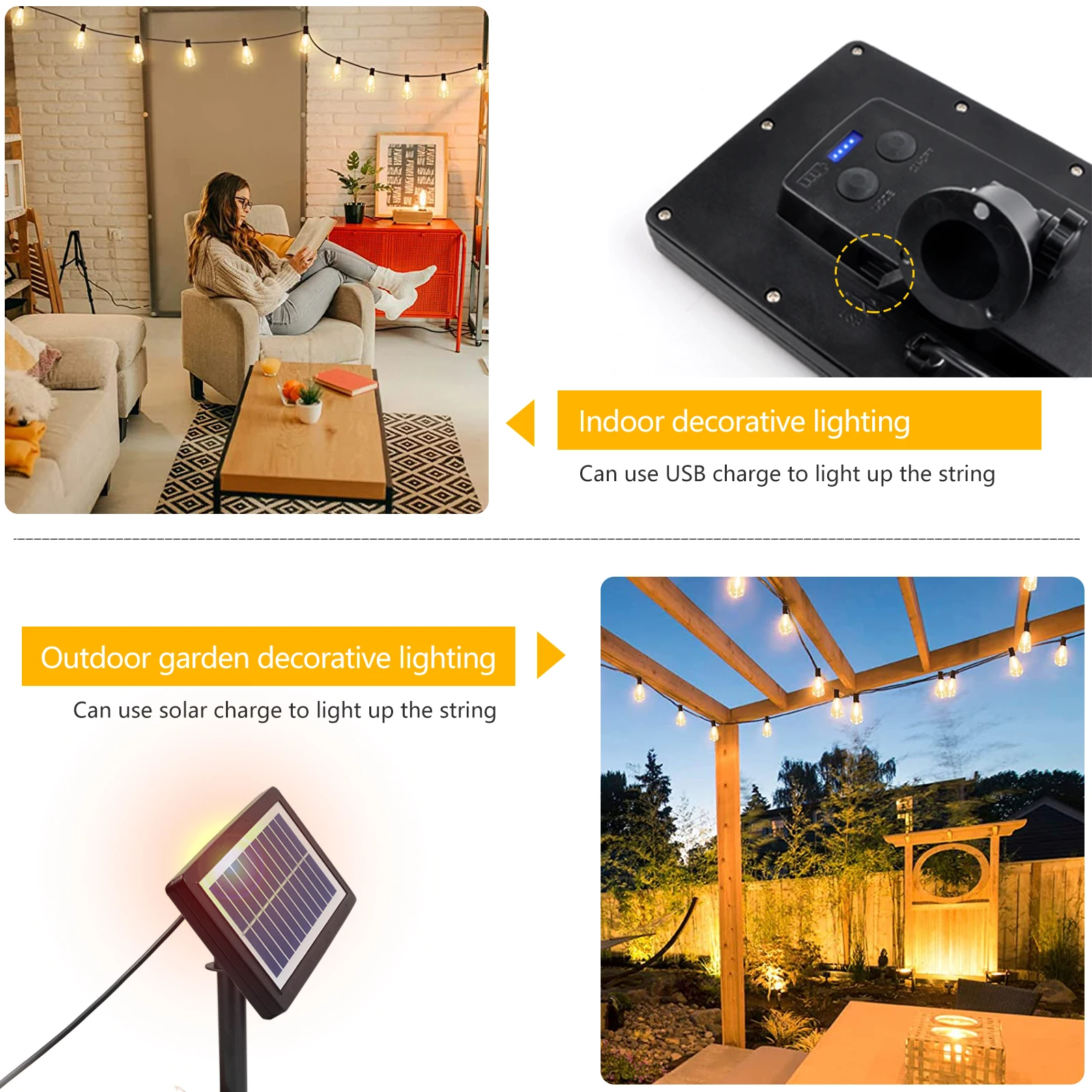 Factory Wholesale Solar String Light St38 Led Bulb 29ft,50ft,100ft ...