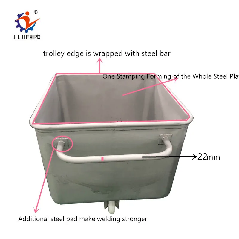 SUS304 200L Hand Cart Trolley Elevator for Meat & Food Factory