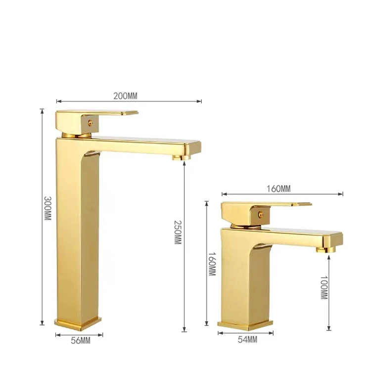 Bathroom PVD Golden Brass Wash Basin Faucet - OEM Tap