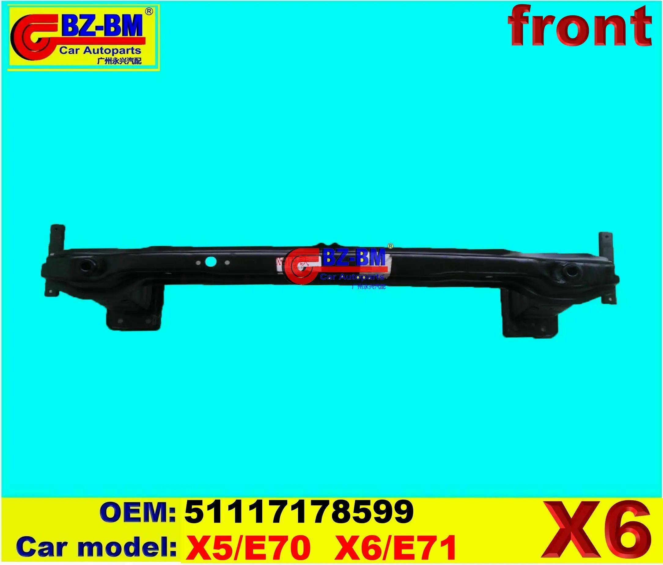 Front Bumper Reinforcer Bar Headlight Bracket Left For X6 51117178599 ...