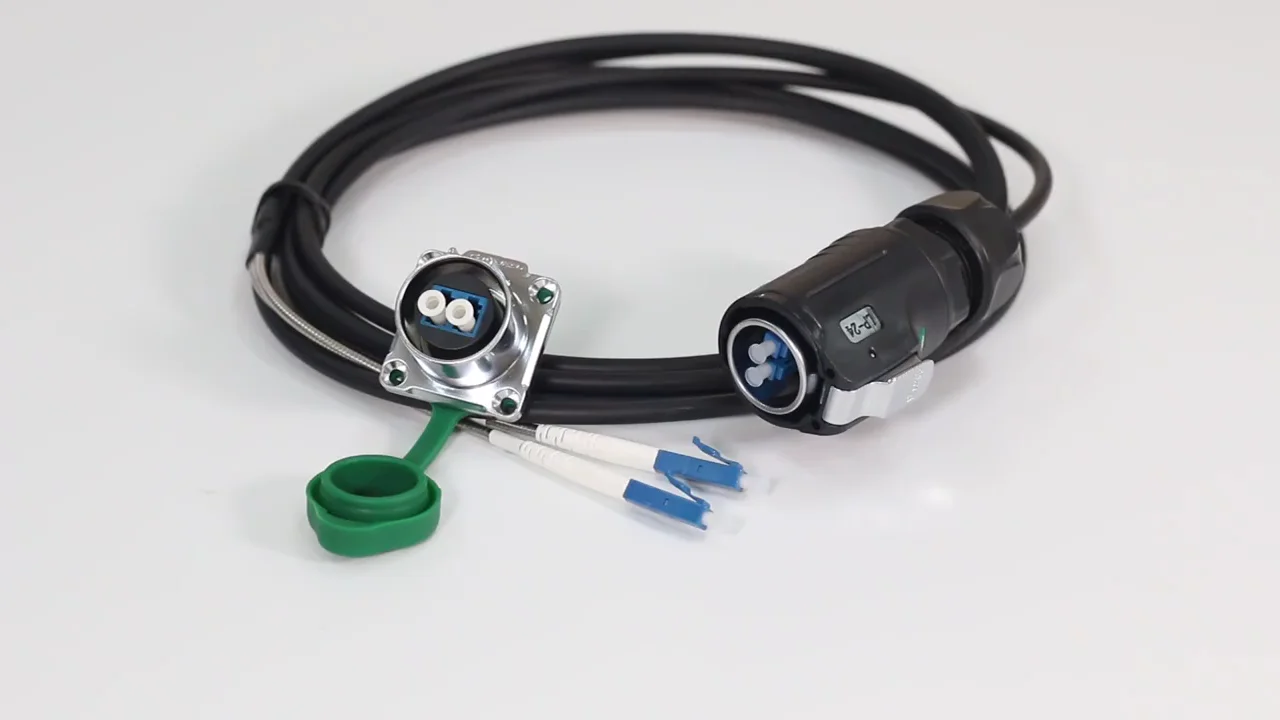 Lp24 Optic Fiber Odc Waterproof Connector With 3m Cable,Ip67 Waterproof ...