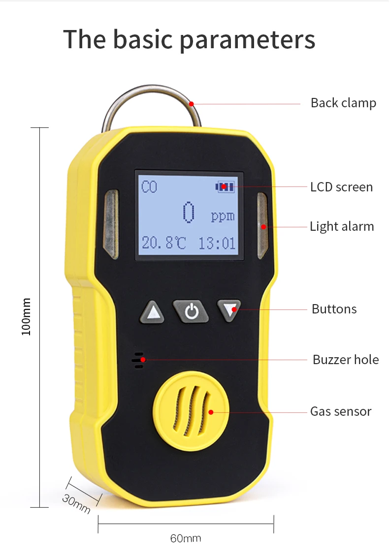 Bosean CO EX O2 H2S H2 NO NO2 SO2 NH3 Gas Detector - Portable Safety ...