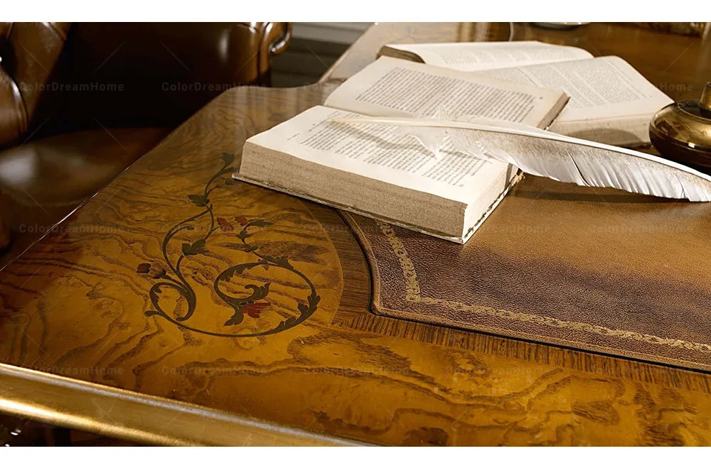 Rococo Office Furniture Home Luxury Wooden Office Desk And Chair - Buy ...
