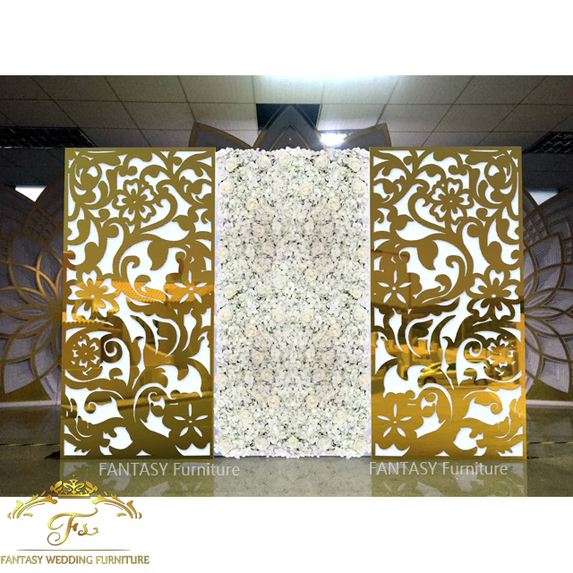 Dorado Fondo De Boda - Luxury Wedding Backdrop with Flowers
