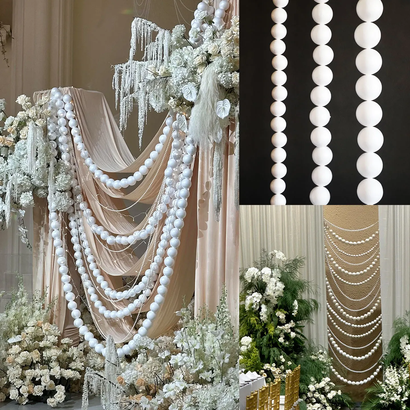 Foam Ball Pearl String Wedding Ornaments for Elegant Decor