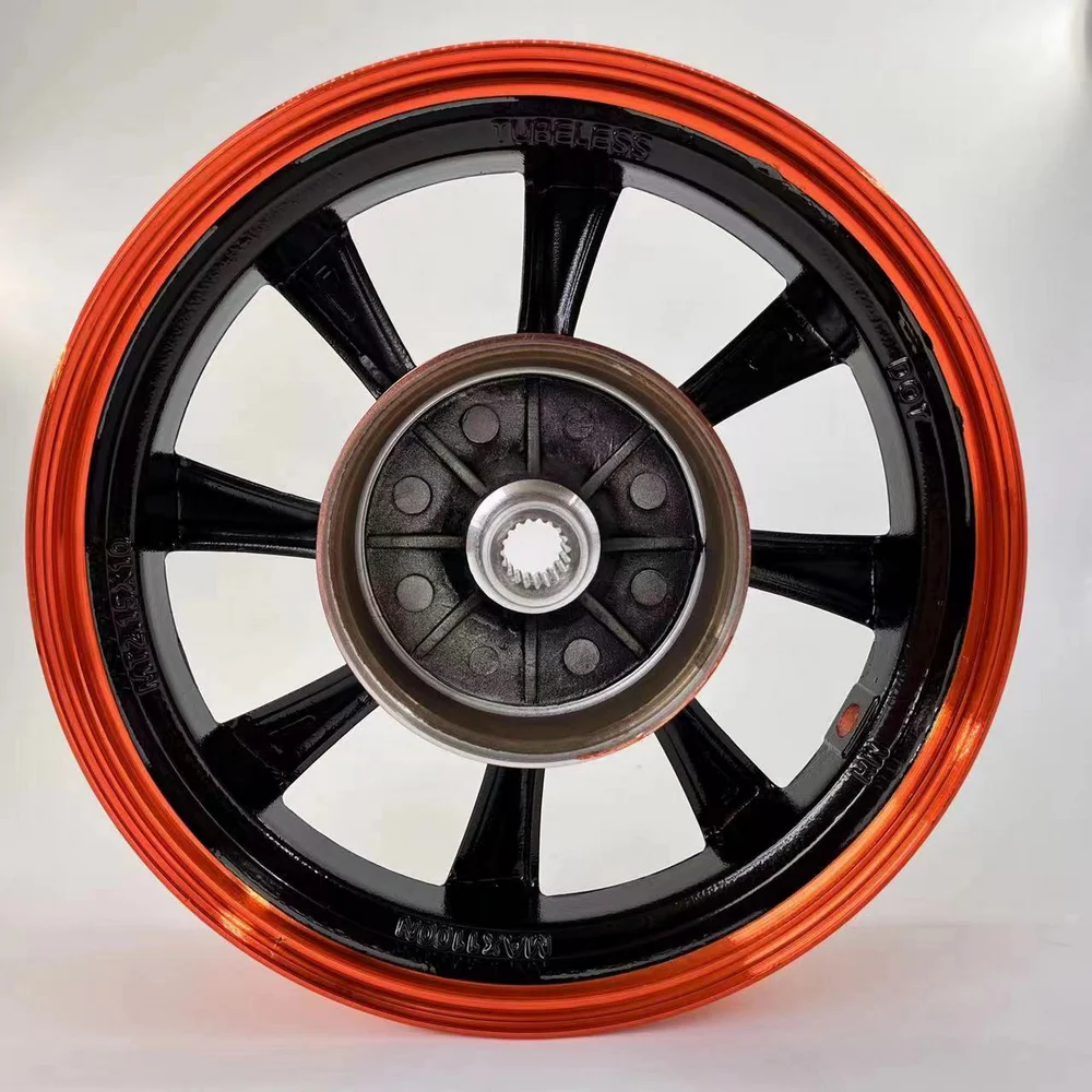 10inch Octagonal Rear Disc Orange Rim Motorcycle Wheel Aluminum Rear ...