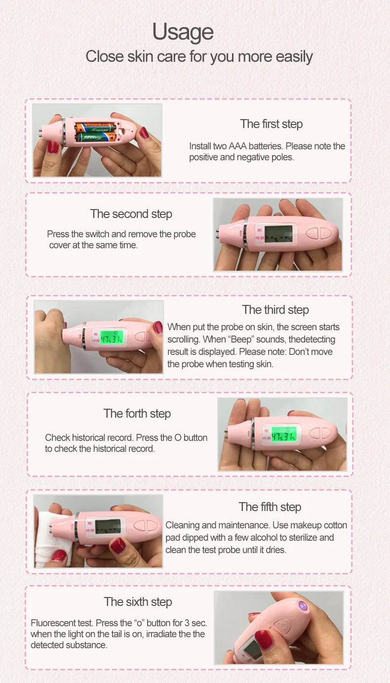 New Promotion Cosmetic Tool Electric Intelligent Skin Detector For Skin ...