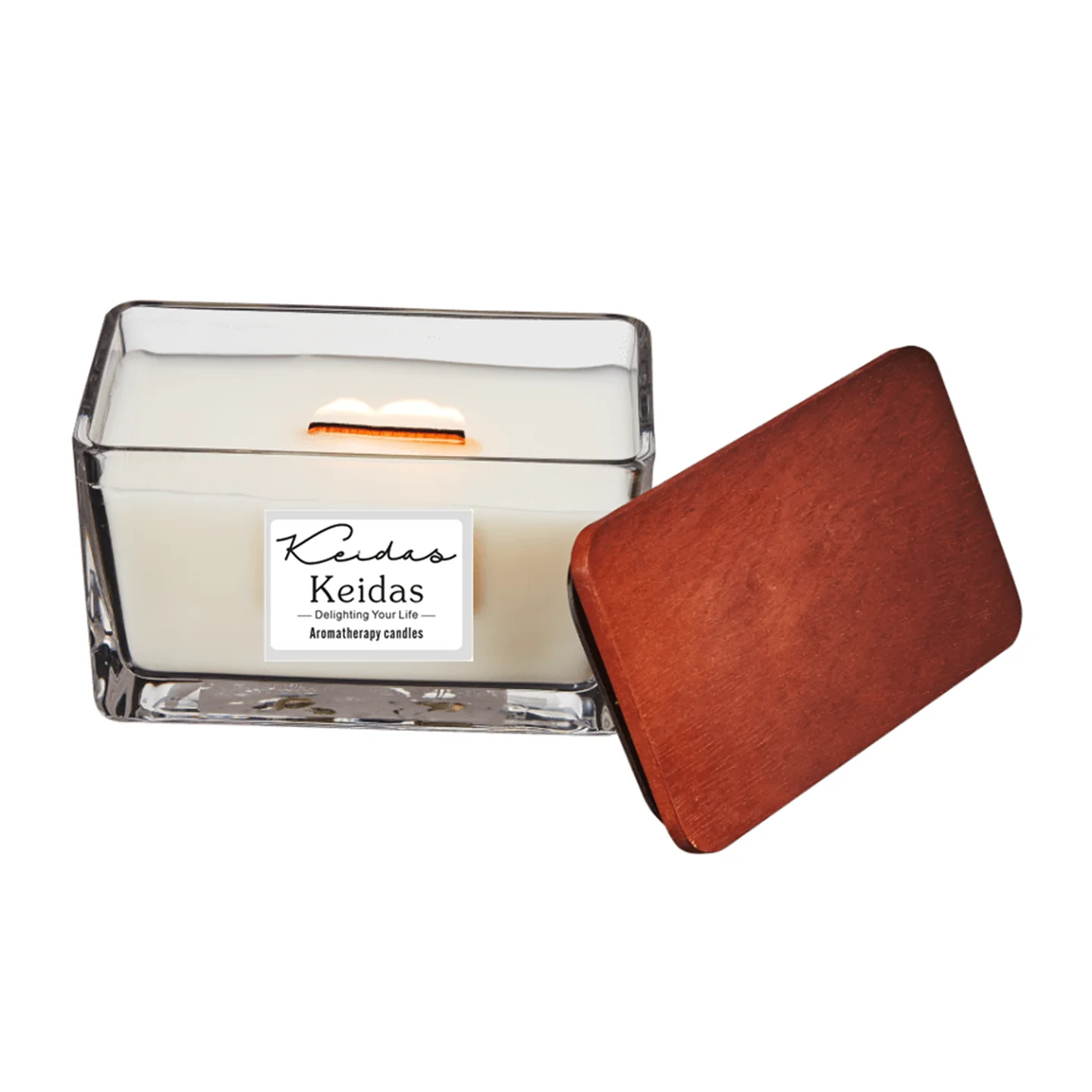 Large Rectangle Wooden Wick Candles With Lids Aromatic Candles for ...