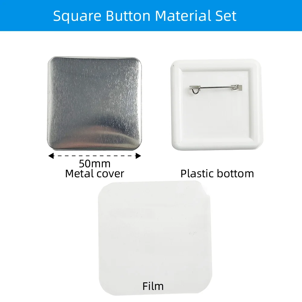 55*55mm Square Shape Button Maker Machine with Cutter
