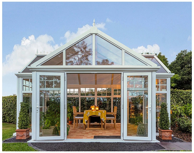 Aluminum Prefabricated Conservatory Glass House for Sell Customized Sunroom
