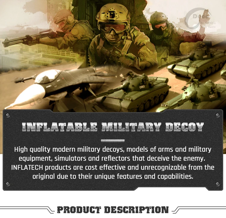 Outdoor Decorated Decoy Inflatable Tank Model Custom Inflatable Missile ...