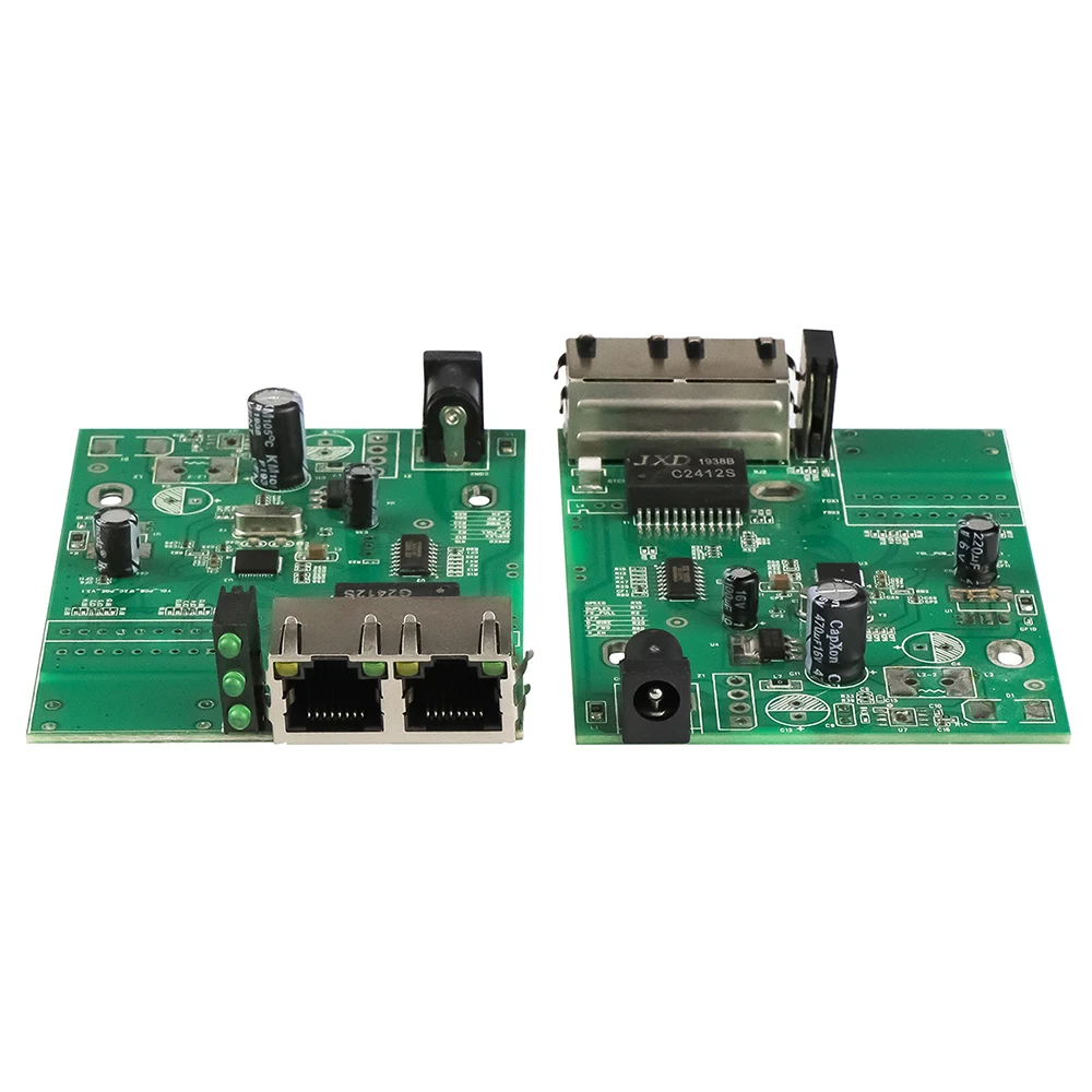 1*9 Module To 2 Rj45 3 Port 100m Fiber Ethernet Switch Pcba - Buy 3 ...