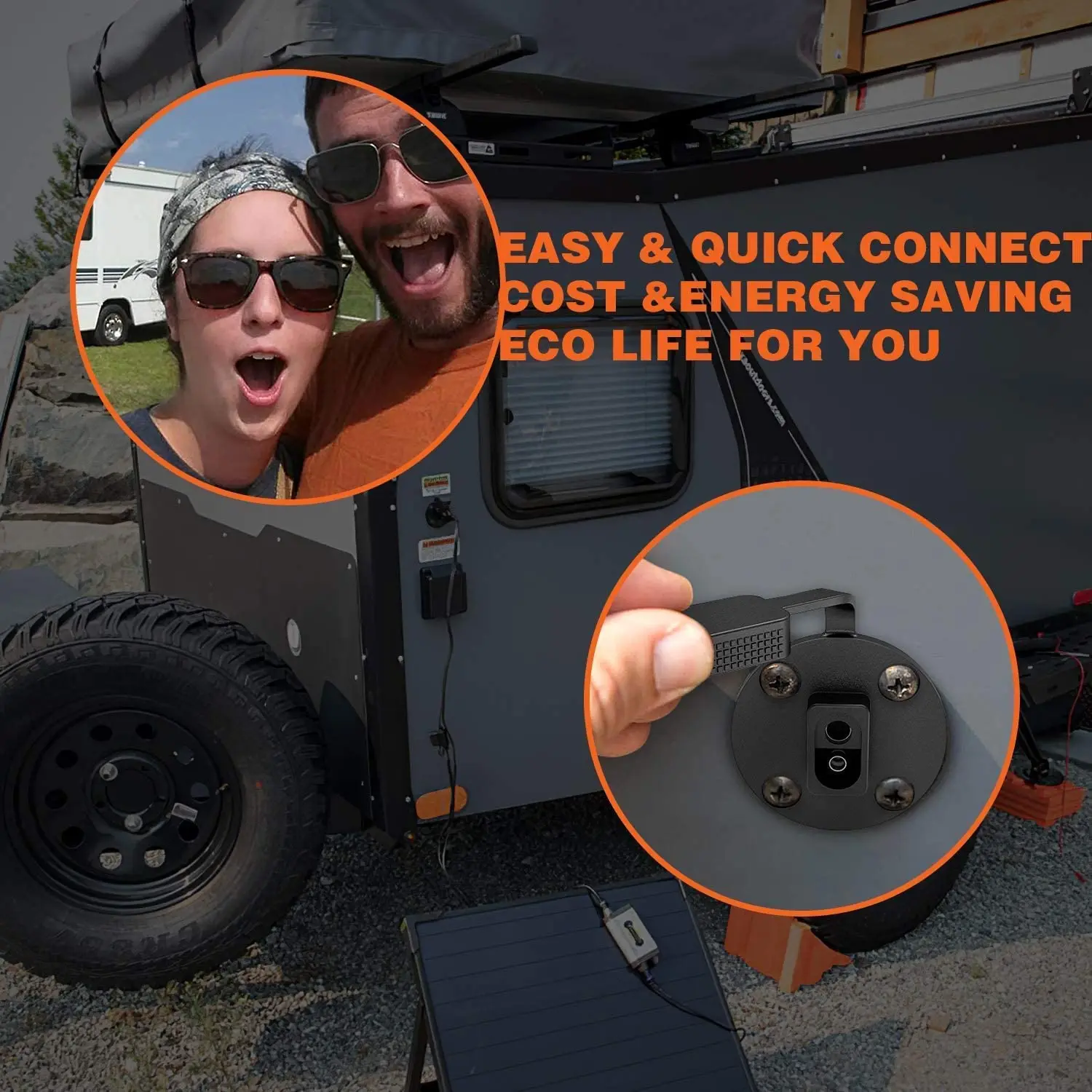 Sae 전원 소켓 측벽 포트 커넥터 2 핀 Sae 빠른 연결 태양 전지 패널 플러시 마운트 적합 Rv/트럭/보트/오토바이 ...