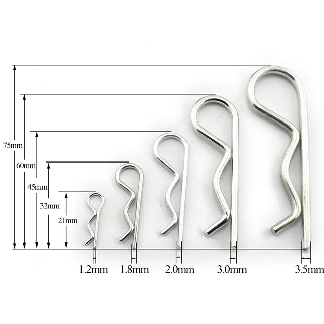 DIN 11024 스테인리스 SS304/316 스프링 스틸 샤프트 안전 록 R 핀, 코터 핀 분할 핀| Alibaba.com