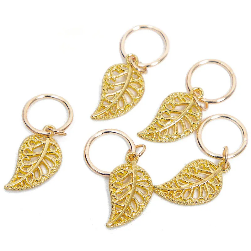11 Styles Gold Leaf Dread Bead Metal Color Braid Hair Beads For ...