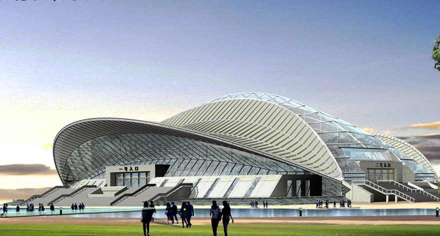 Prefabricated Modern Steel Truss Stadium Center For Football Match ...