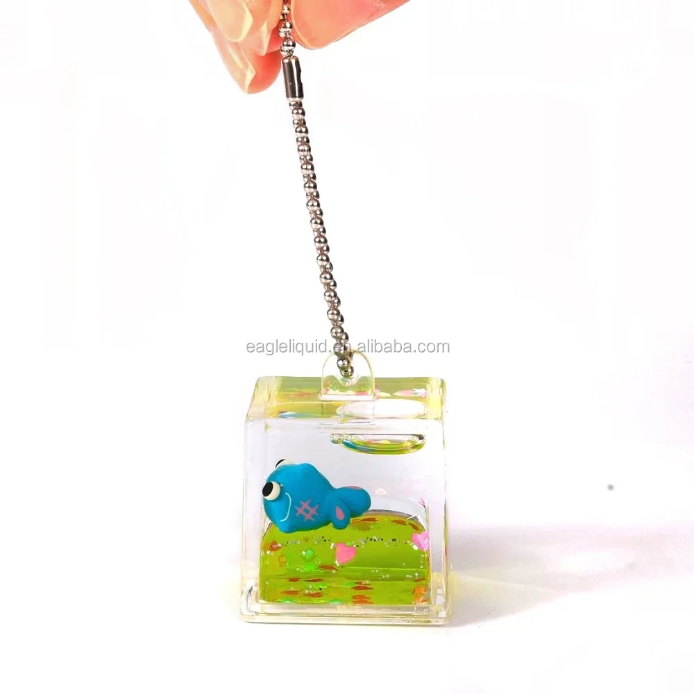 Oem Novelty Cube Shape Acrylic Aqua Floating Keyring Acrylic Sequin ...