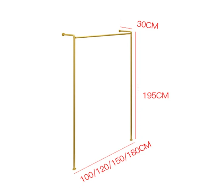 Gold Hanging Rail Stainless Clothing Shop Metal Round Clothes Wedding ...