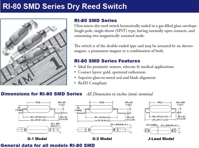 5mm Surface Mount Dry Reed Switch - Buy 5mm Reed Switch,Surface Mount ...